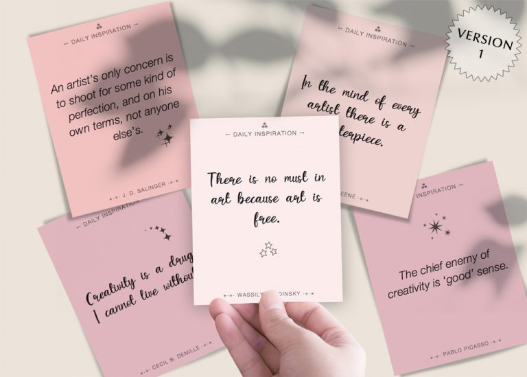 365 Printable Cards With Inspirational Artist Quotes