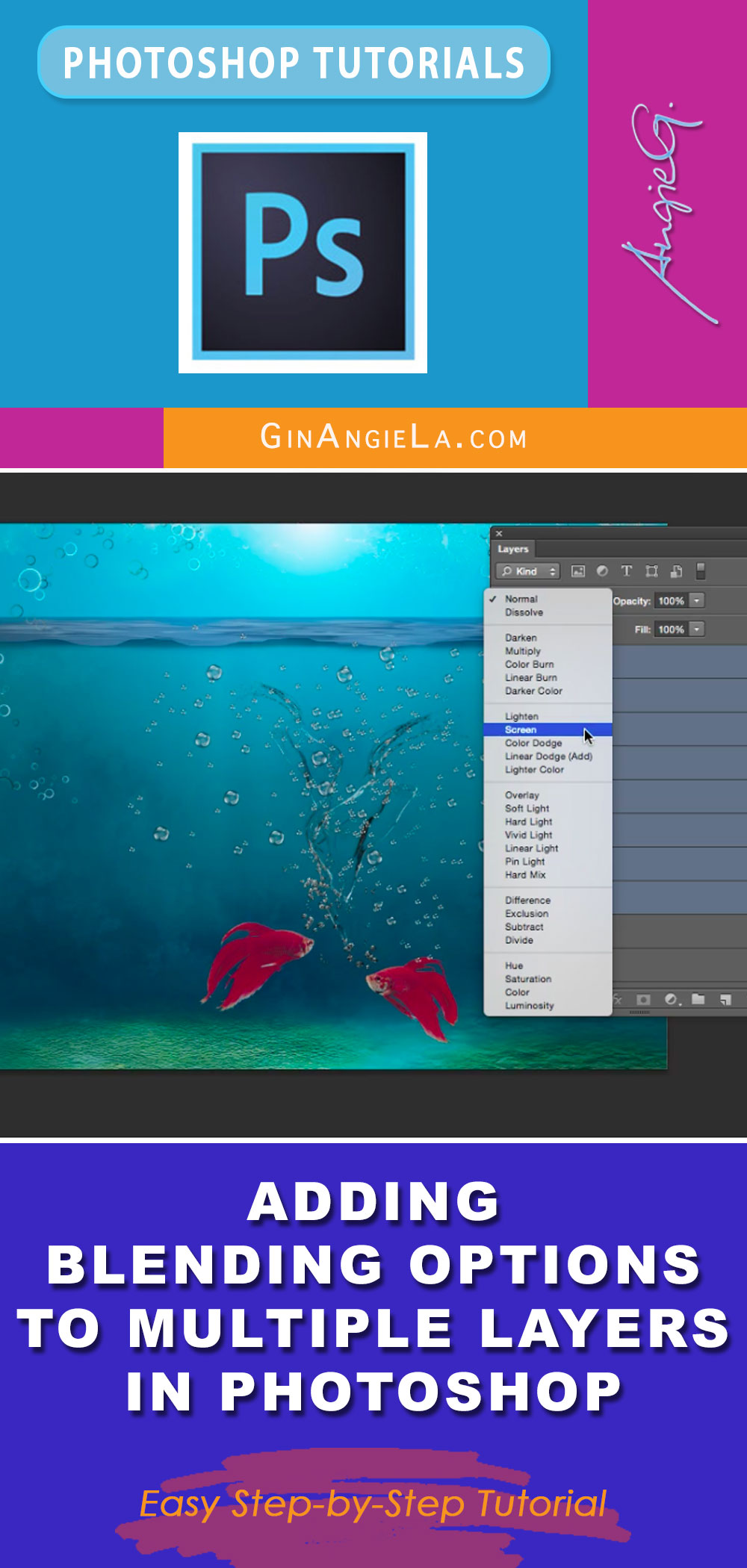 How To Add Blending Options To Multiple Layers In Photoshop