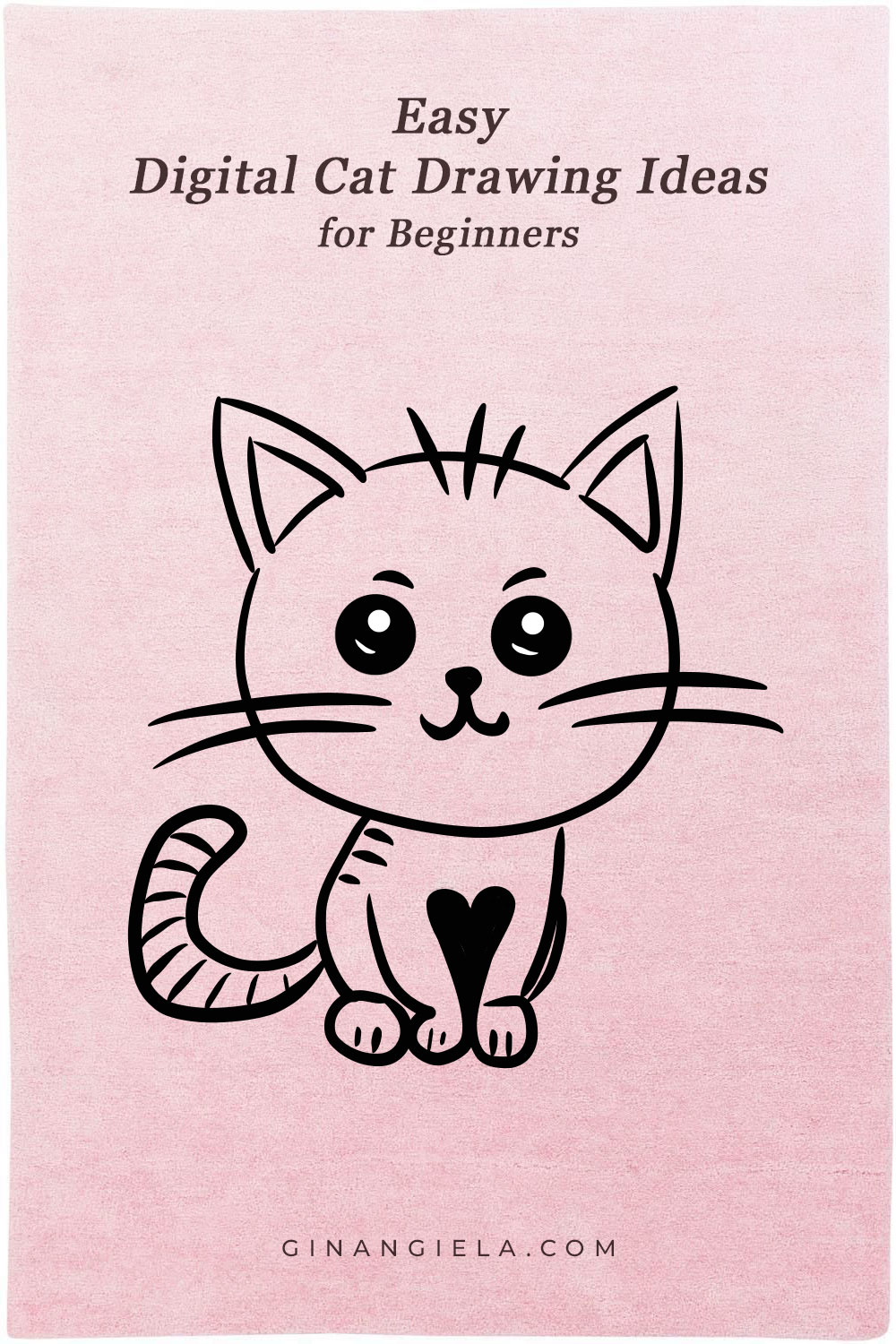 20 Easy Digital Cat Drawing Ideas For Beginners